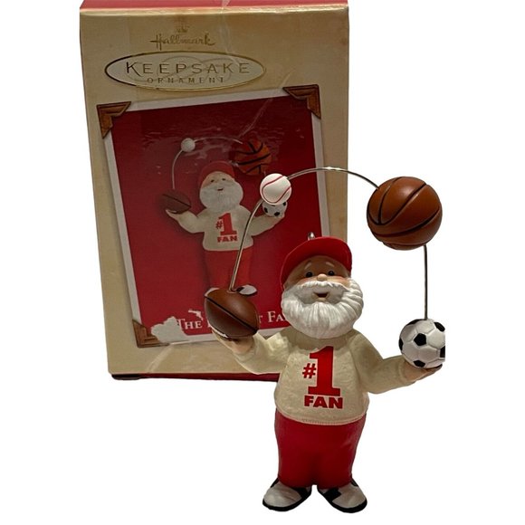 Hallmark | Holiday | Vtg Hallmark Sports Santa Ornament Football ...